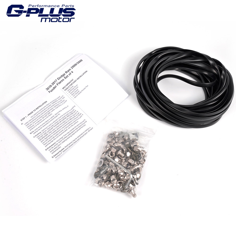 Smooth Black For 2010-2017 Dodge Ram 2500/3500 Pocket Rivet Bolt On ...